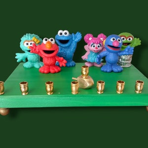 Sesame Street Collector Menorah Judaica Hanukkiah Big Bird Ernie Bert ...