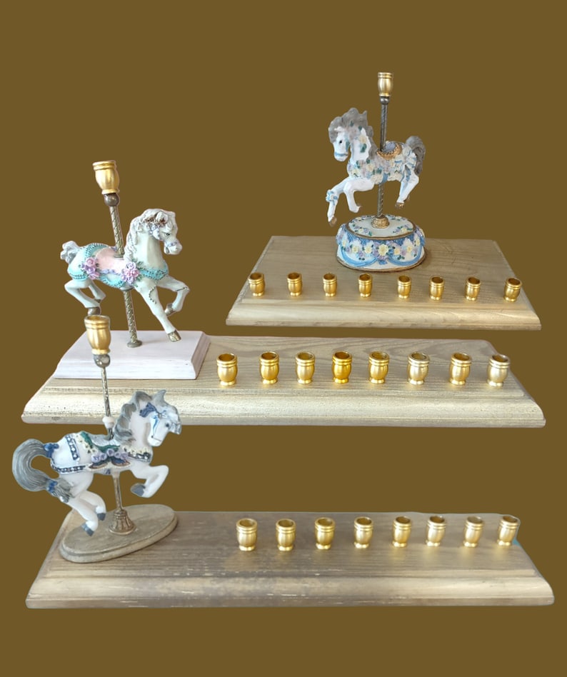 Vintage Horse Carousel Menorah Hanukkiah Judaica Jewish Hanukkah - Etsy