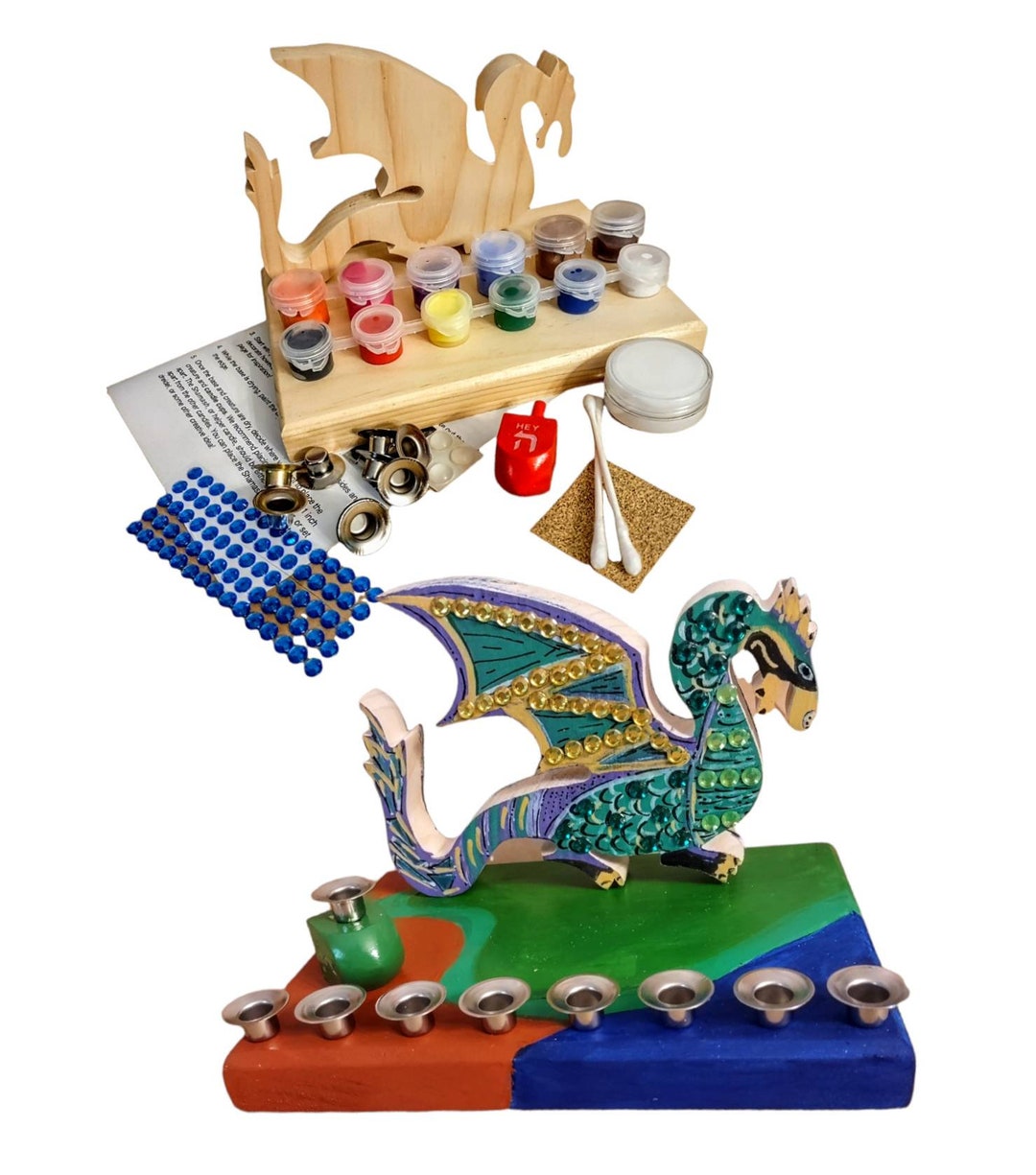 Make Your Own Dragon Menorah Kit DIY Hanukkiah for Children Hanukkah ...