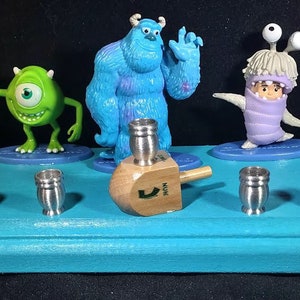 Monsters Inc Menorah Chanukah Judaica Hanukkiah Repurposed Toy Figures ...