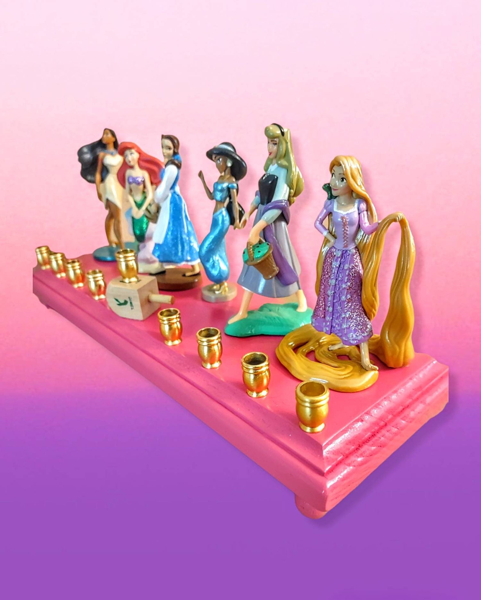 Princess Menorah Classic Disney Judaica Hanukkiah Repurposed - Etsy