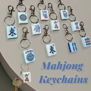 Mahjong Keychain Mah-jongg! PON BAM CHOW Melds Lucky Tiles - Etsy