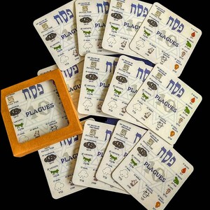 Passover Seder Ten 10 Plagues Coasters Set Jewish Judaica Pesach - Etsy