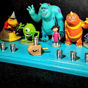 Monsters Inc Menorah Chanukah Judaica Hanukkiah Repurposed Toy Figures ...