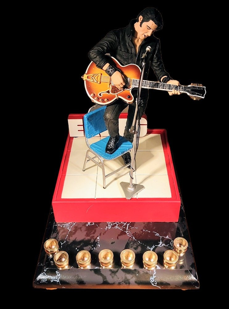 The King Elvis Presley Collector Hanukah Menorah Candle Holder - Etsy