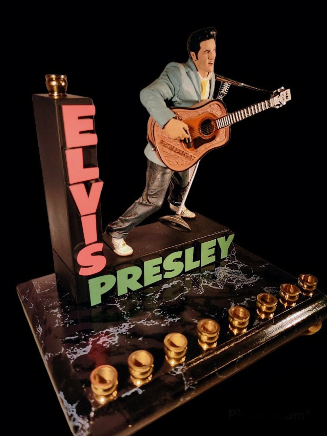The King Elvis Presley Collector Hanukah Menorah Candle Holder - Etsy