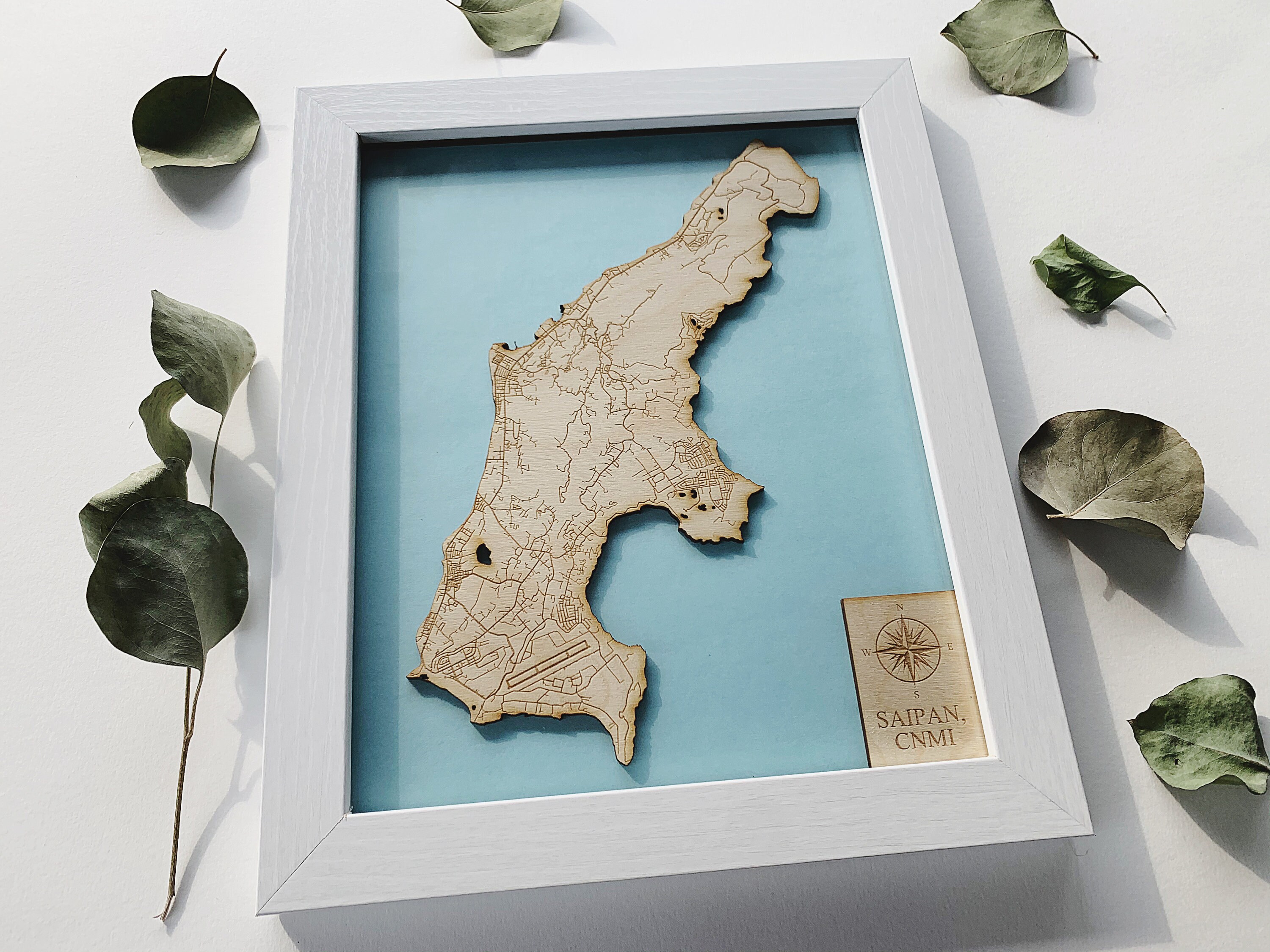 Saipan, CNMI - Wood Engraved Map - Etsy