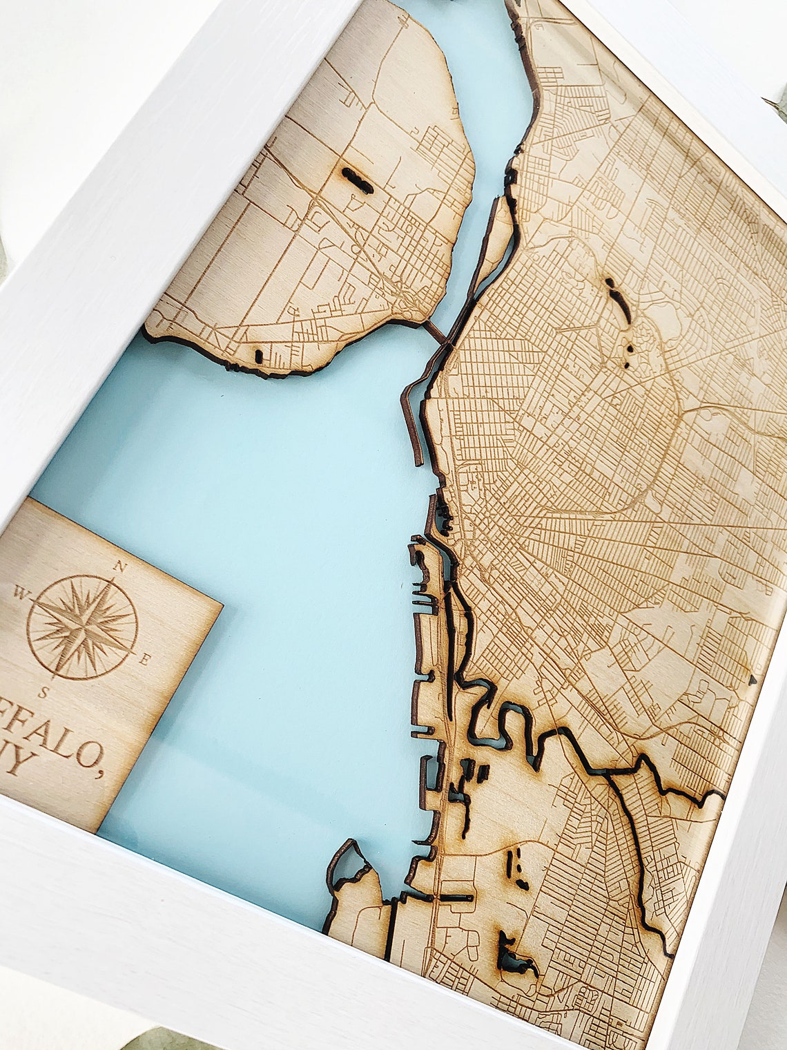 Buffalo NY - Wood Engraved Map - Etsy
