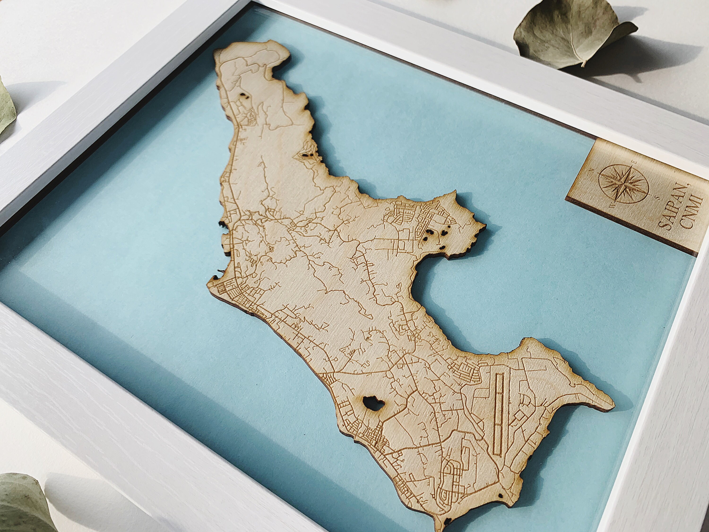 Saipan, CNMI - Wood Engraved Map - Etsy