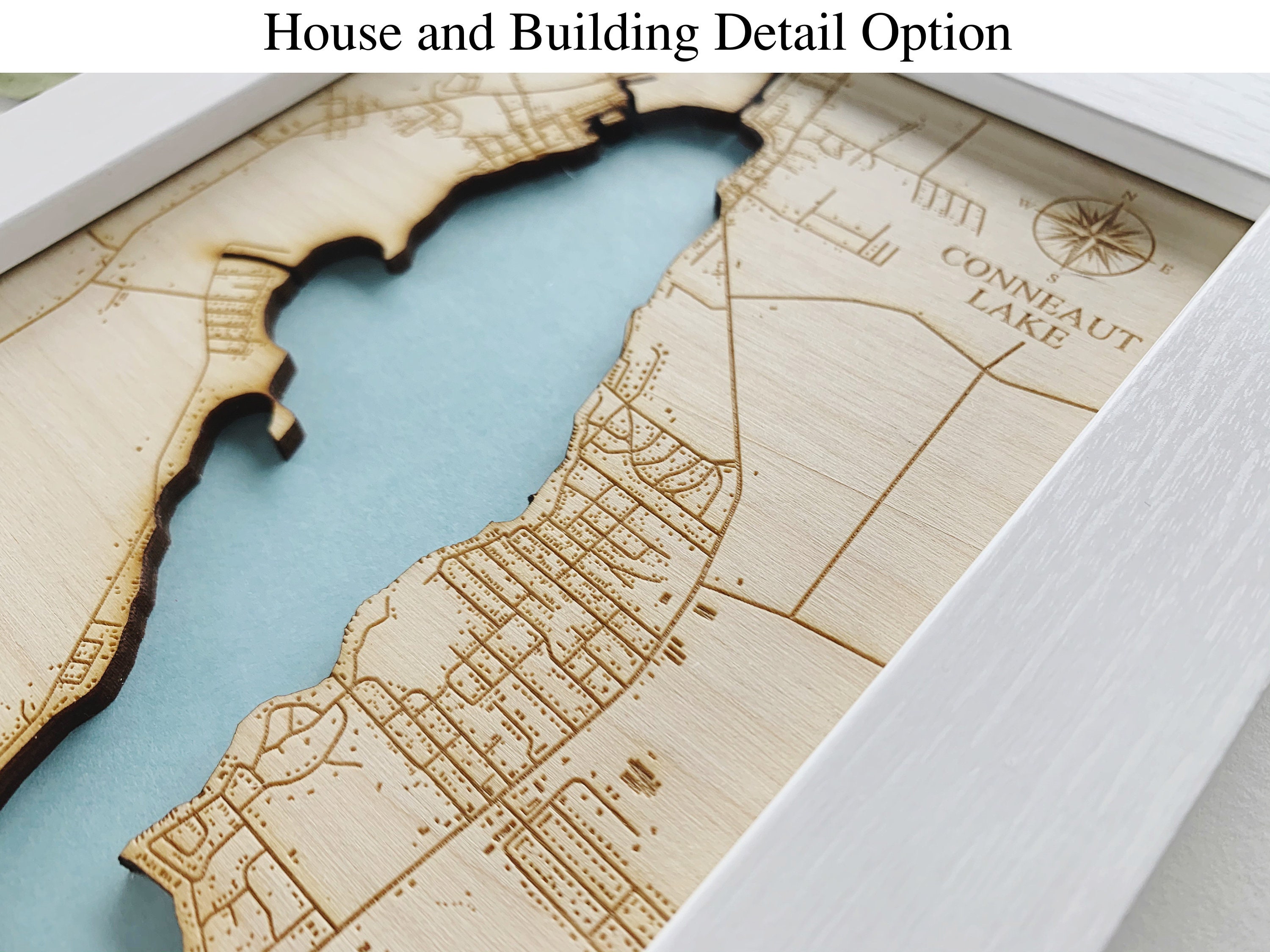 Custom Wood Engraved Lake Map | Etsy