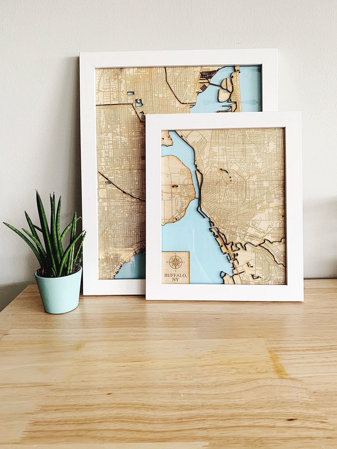 Buffalo NY - Wood Engraved Map - Etsy