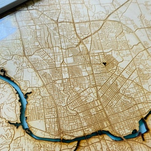 Austin, TX - Wood Engraved Map - Etsy