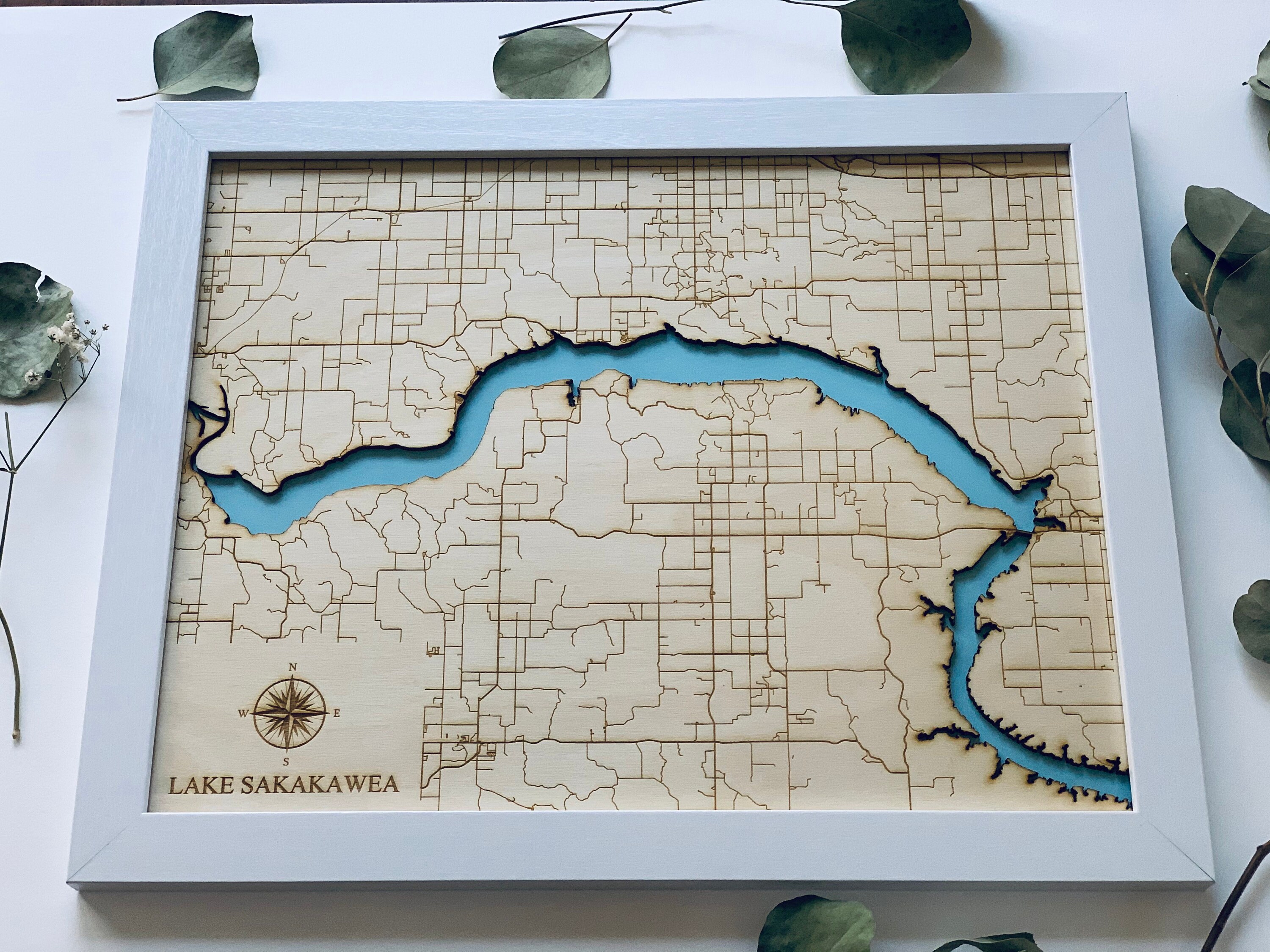 Custom Wood Engraved Lake Map | Etsy