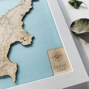 Saipan, CNMI - Wood Engraved Map - Etsy