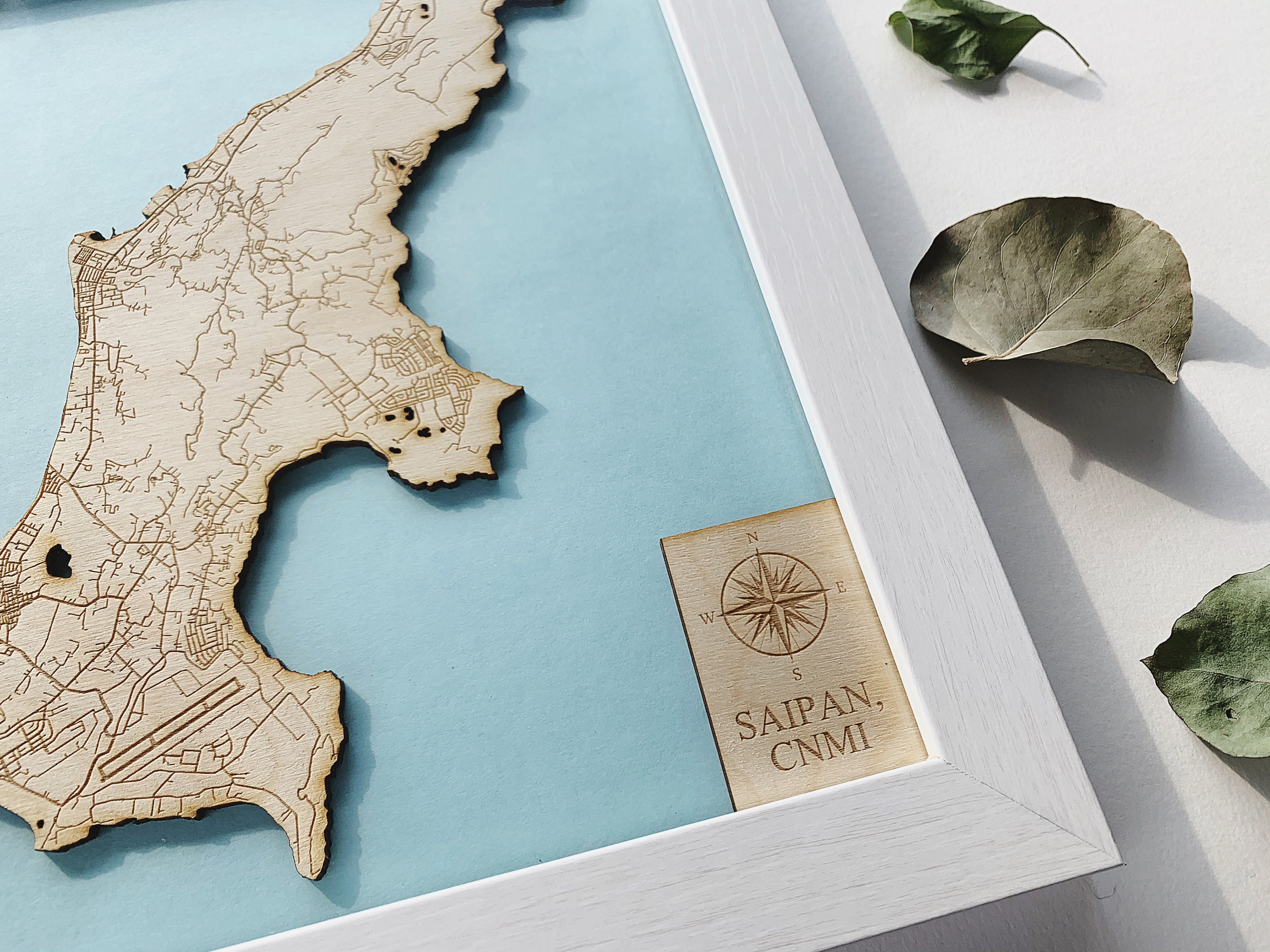 Saipan, CNMI - Wood Engraved Map - Etsy