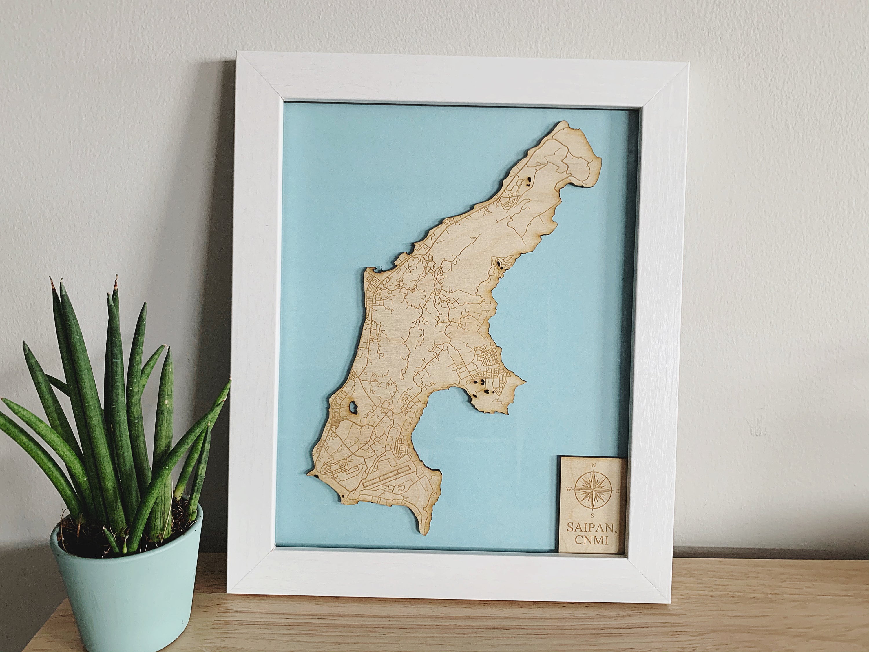 Saipan, CNMI - Wood Engraved Map - Etsy