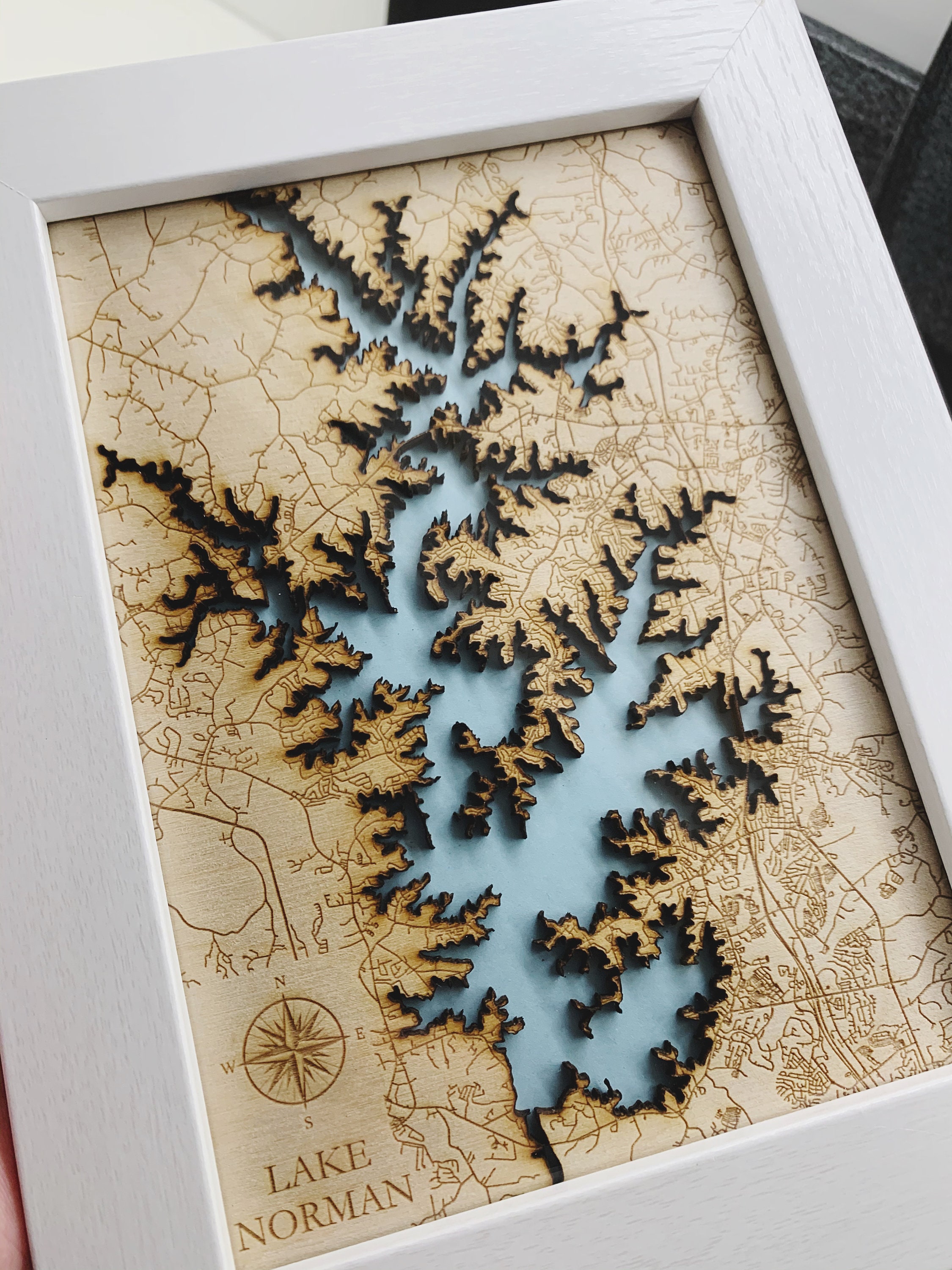 Custom Wood Engraved Lake Map | Etsy