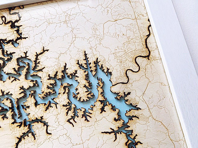 Table Rock Lake - Wood Engraved Map - Etsy
