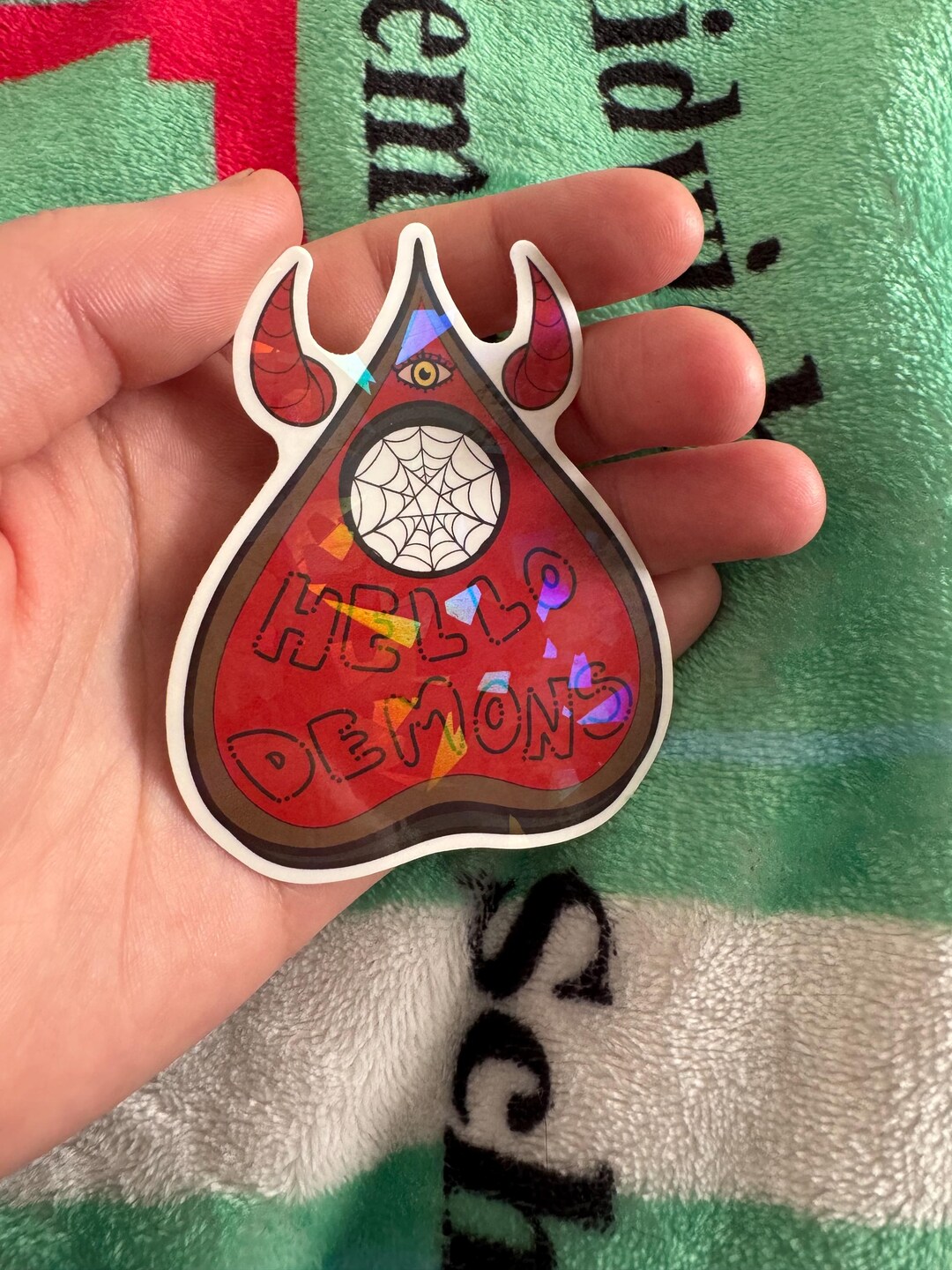 Hello Demons Planchette 3 Inch Holographic Sticker Waterproof Vinyl ...