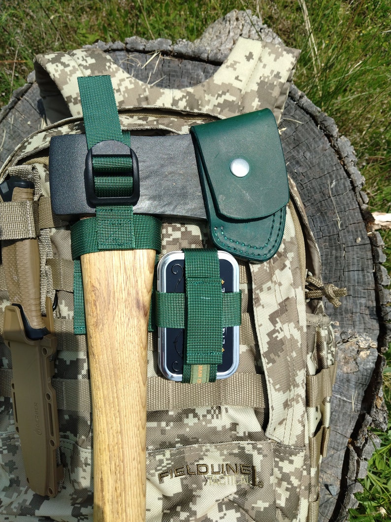 MOLLE Axe Adapter and Altoids Tin Holder. Camping, Hiking, Picnic ...