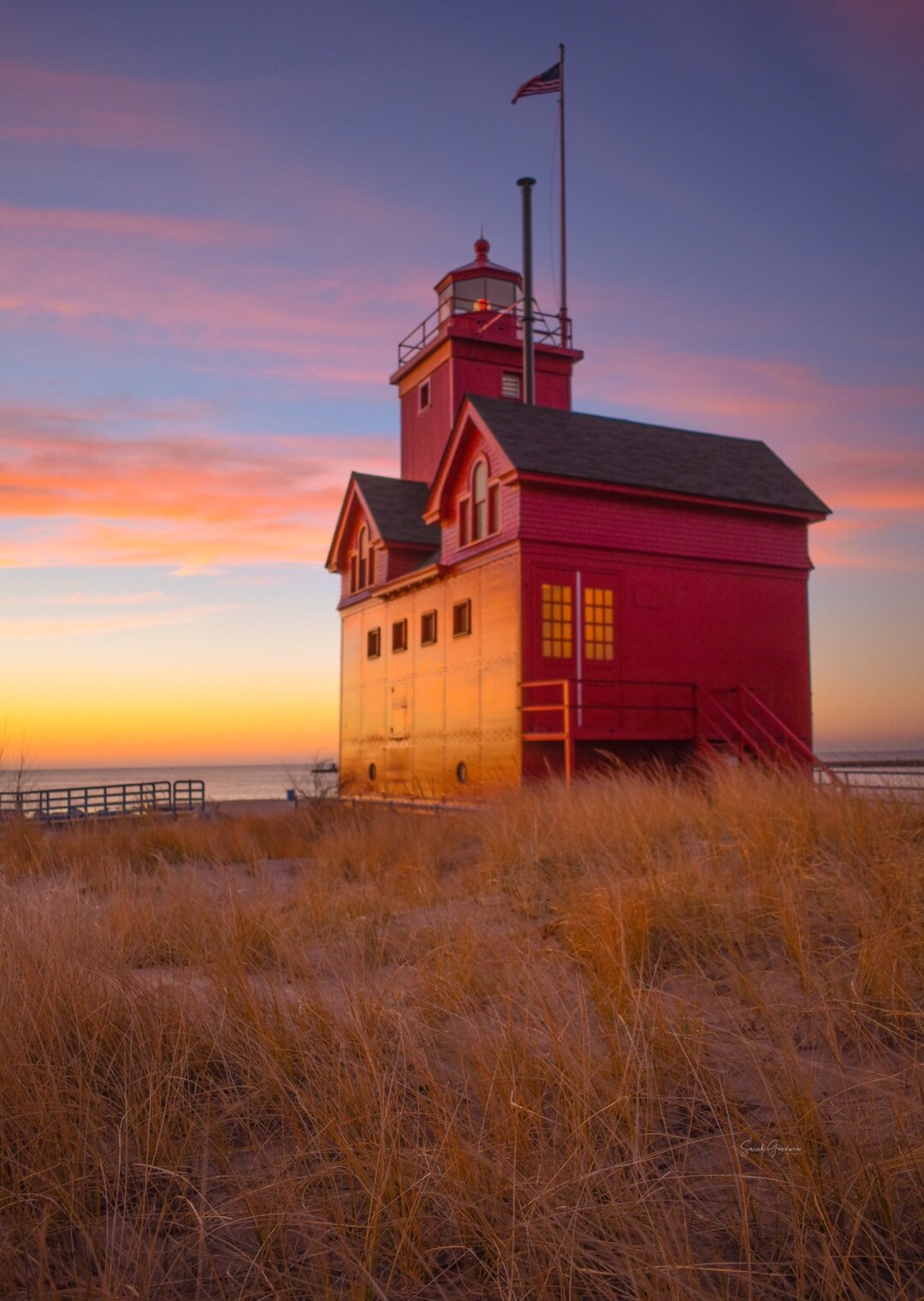Big Red Lighthouse Sunset / Holland Michigan / Lighthouse Photography ...