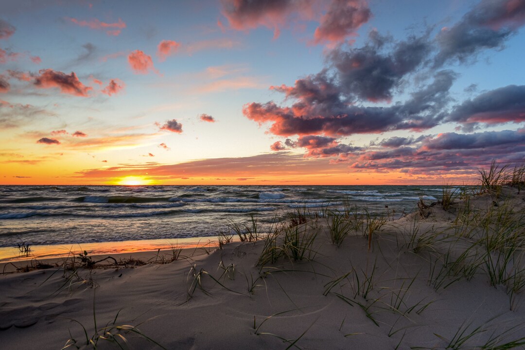 Dreamy Sunset / Muskegon State Park / Beach / Canvas / Metal Print ...