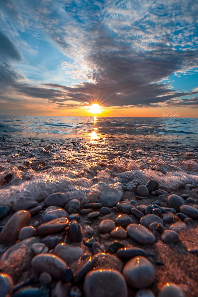 Shimmer and Sunset Dream on the Rocks / Lake Michigan / M22 / Beach ...