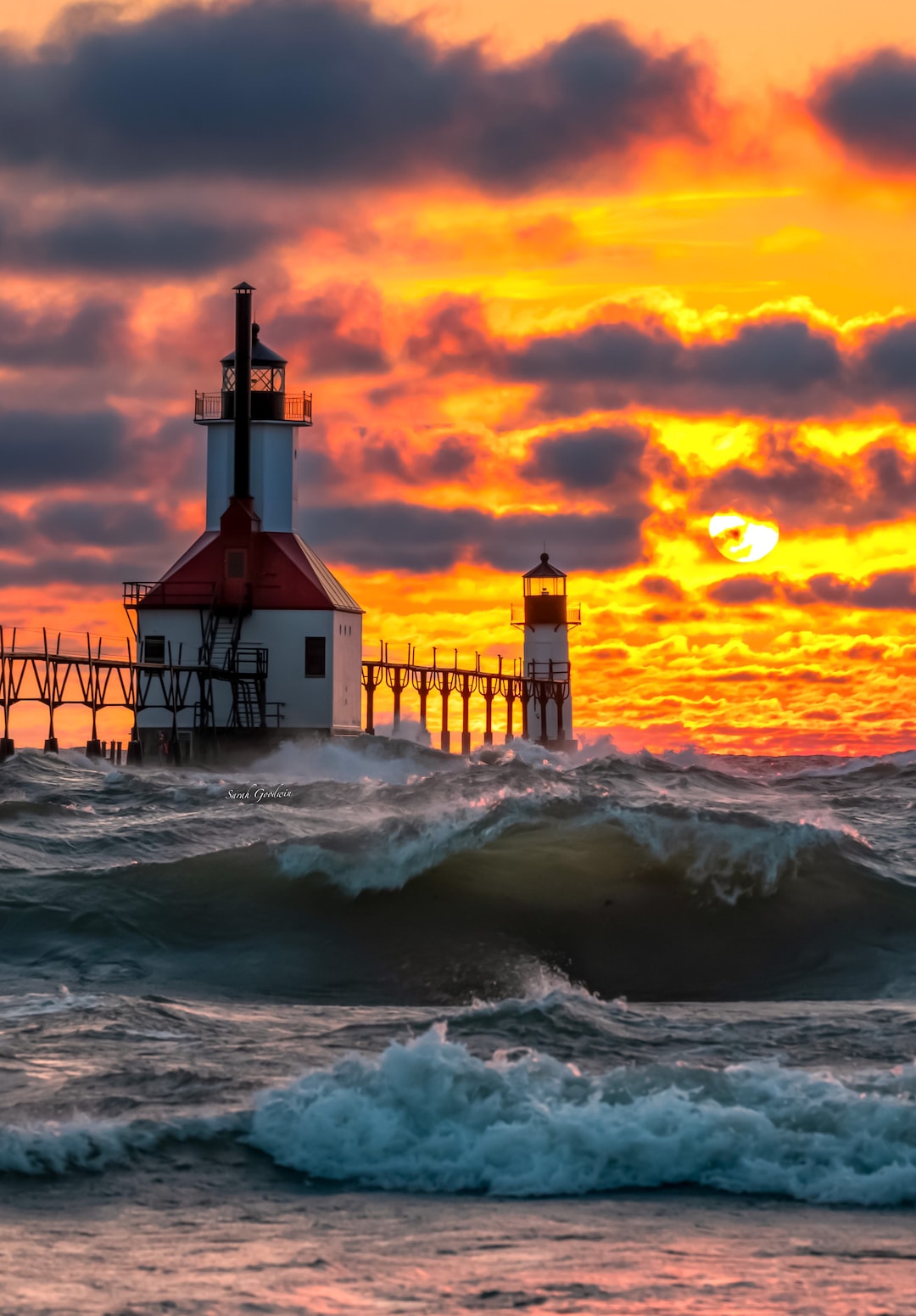 Waves Under a Vibrant Sky / Waves / St Joseph / Lighthouse / Michigan ...