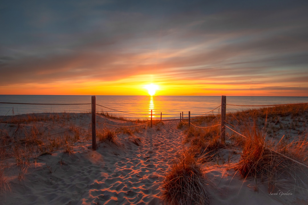 Follow the Light / Beach Sunset / Sleeping Bear Dunes / M22 / Canvas ...