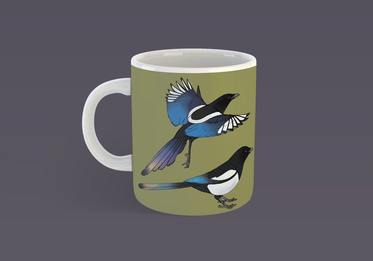Magpie Ceramic Mug Magpie Mug Bird Mug Crow Corvid - Etsy UK