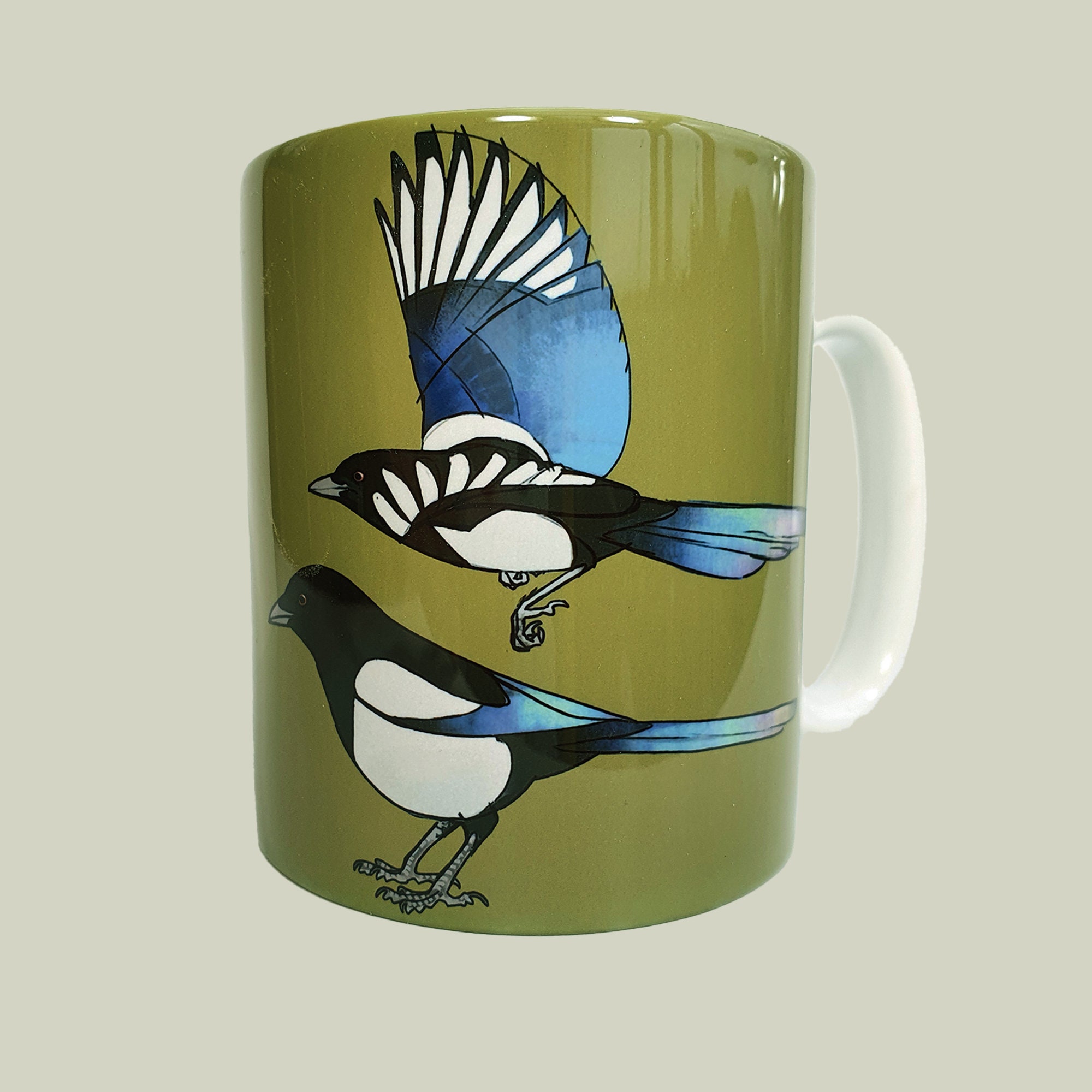 Magpie Ceramic Mug Magpie Mug bird mug Crow Corvid | Etsy