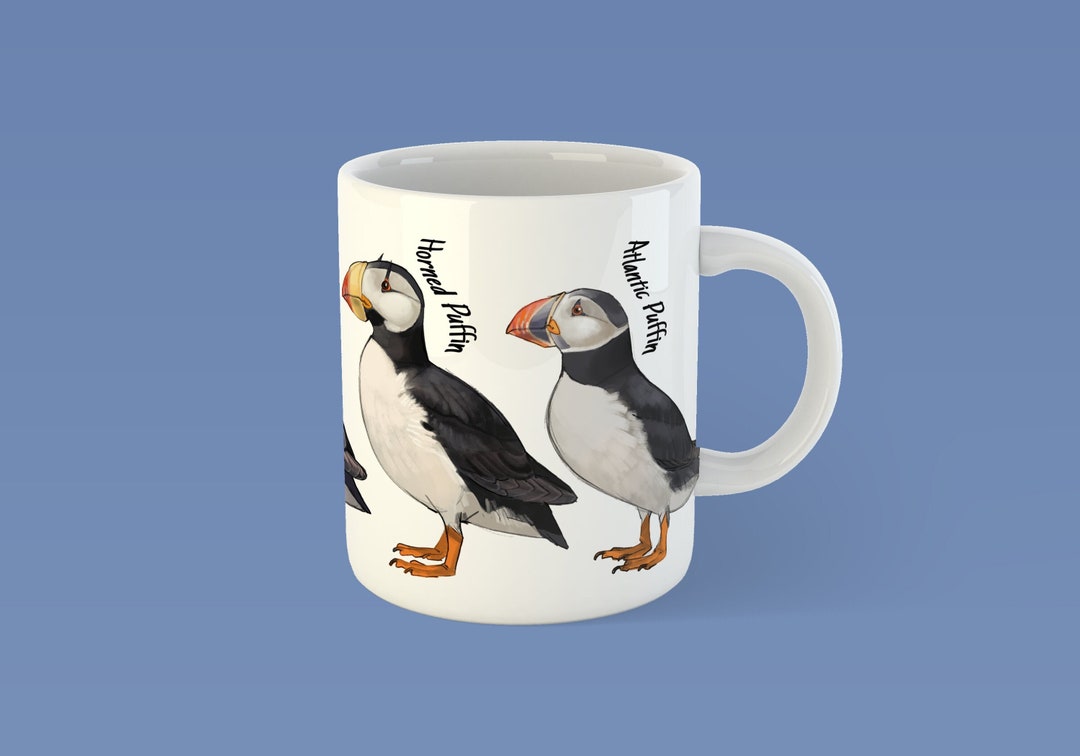 Puffin Ceramic Mug – Puffin Species Mug | Atlantic Puffin | Tufted ...