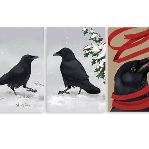 Corvids Crow Christmas Snow Greeting Card | Birds | Crow | Raven - Etsy UK