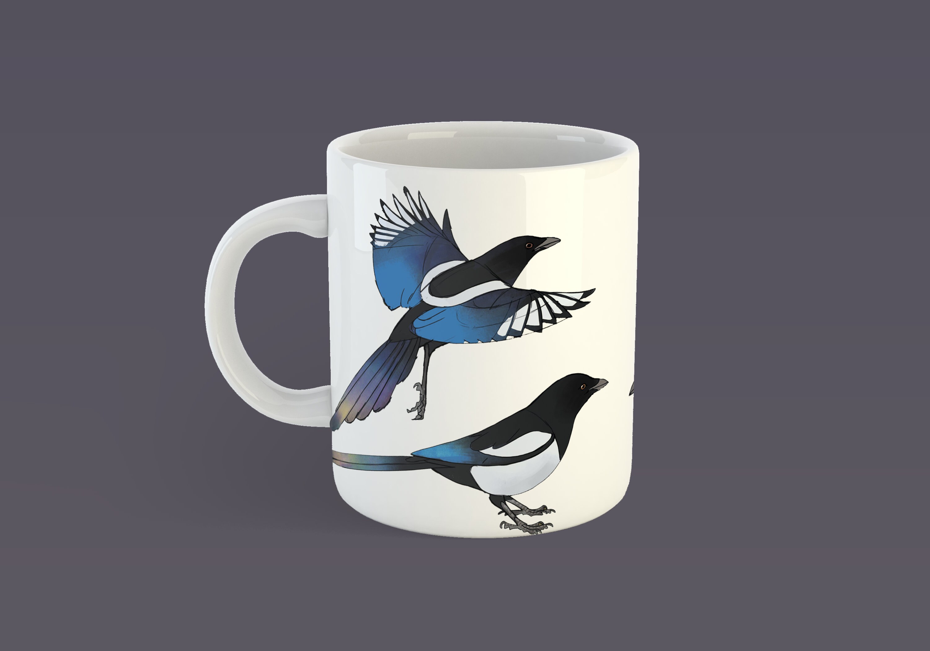 Magpie Ceramic Mug Magpie Mug Bird Mug Crow Corvid - Etsy UK