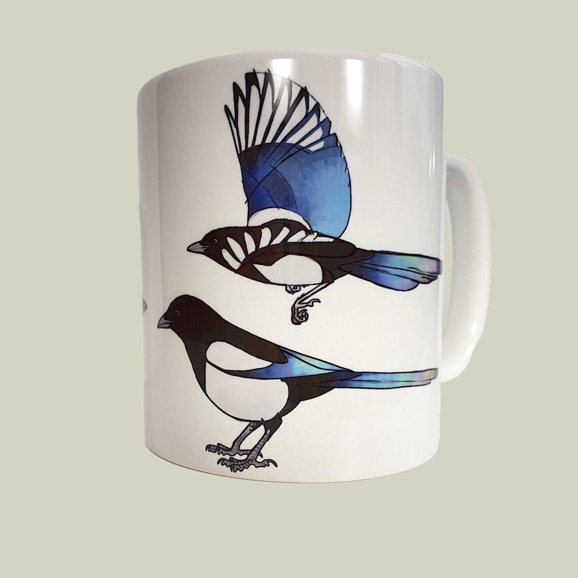 Magpie Ceramic Mug Magpie Mug bird mug Crow Corvid | Etsy