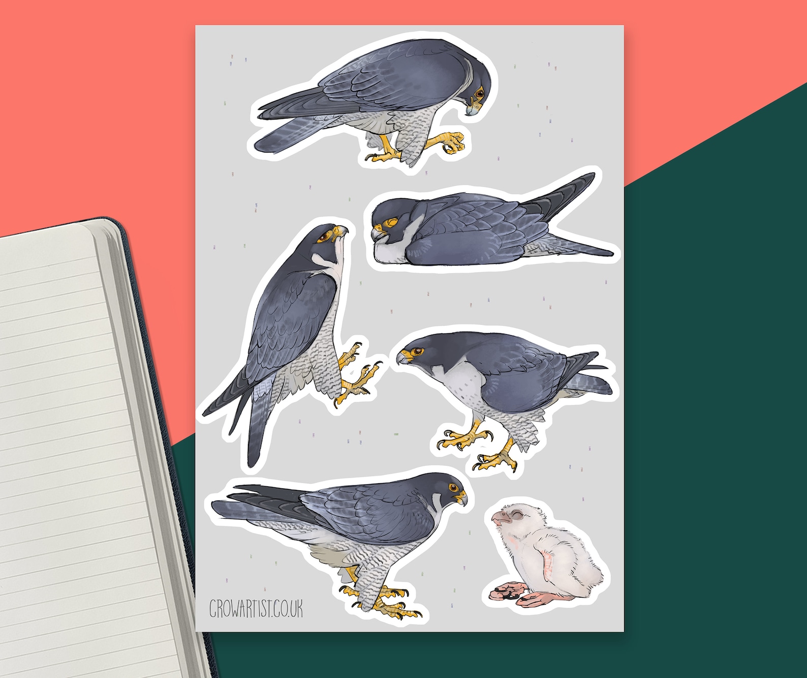 Peregrine Falcon Sticker Sheet Bullet Journal Planner | Etsy