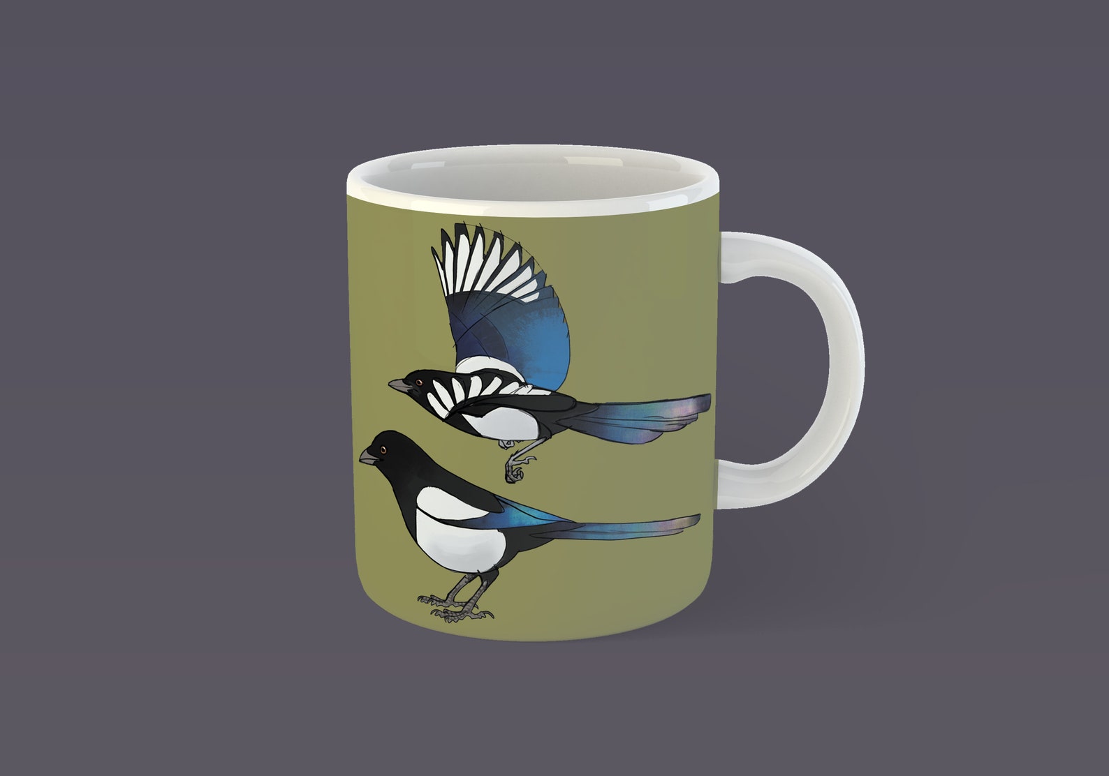 Magpie Ceramic Mug Magpie Mug Bird Mug Crow Corvid - Etsy UK