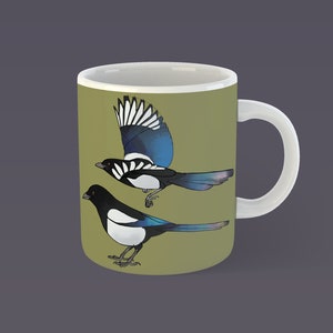 Magpie Ceramic Mug – Magpie Mug | Bird Mug | Crow | Corvid | Raven ...