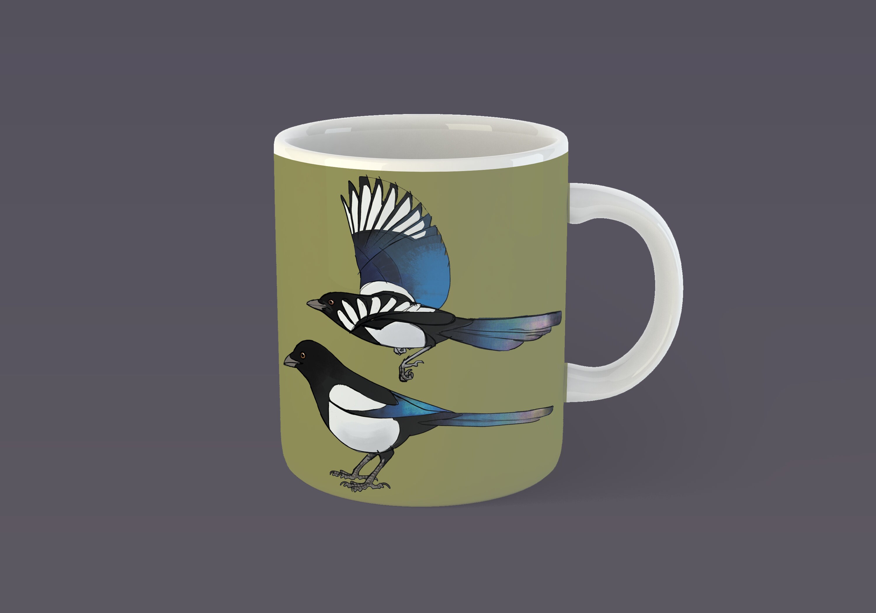 Magpie Ceramic Mug Magpie Mug Bird Mug Crow Corvid - Etsy UK