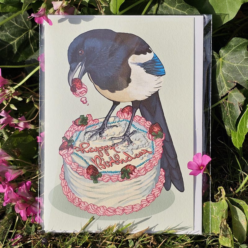Magpies Birthday Card - Etsy