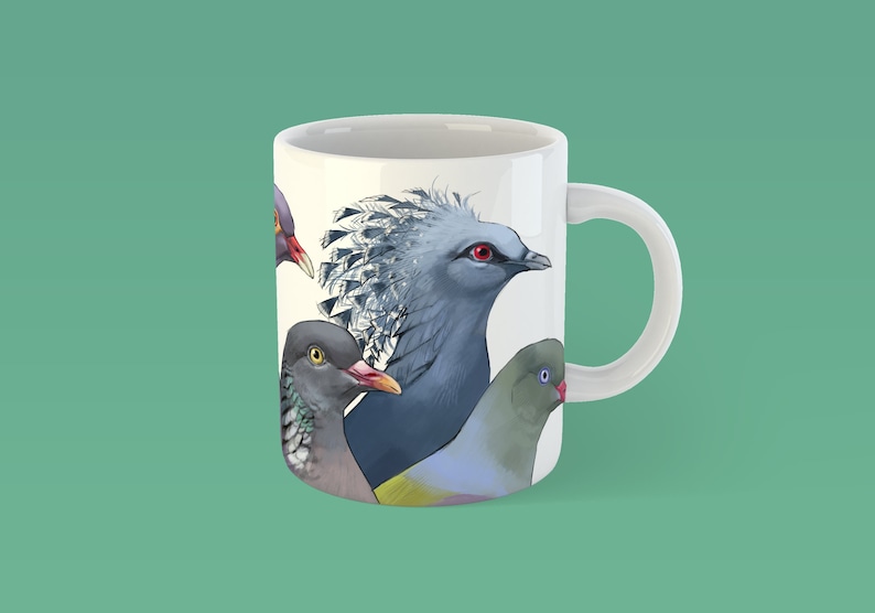 World Pigeon Species Ceramic Mug Woodpigeon Green Pigeon - Etsy UK