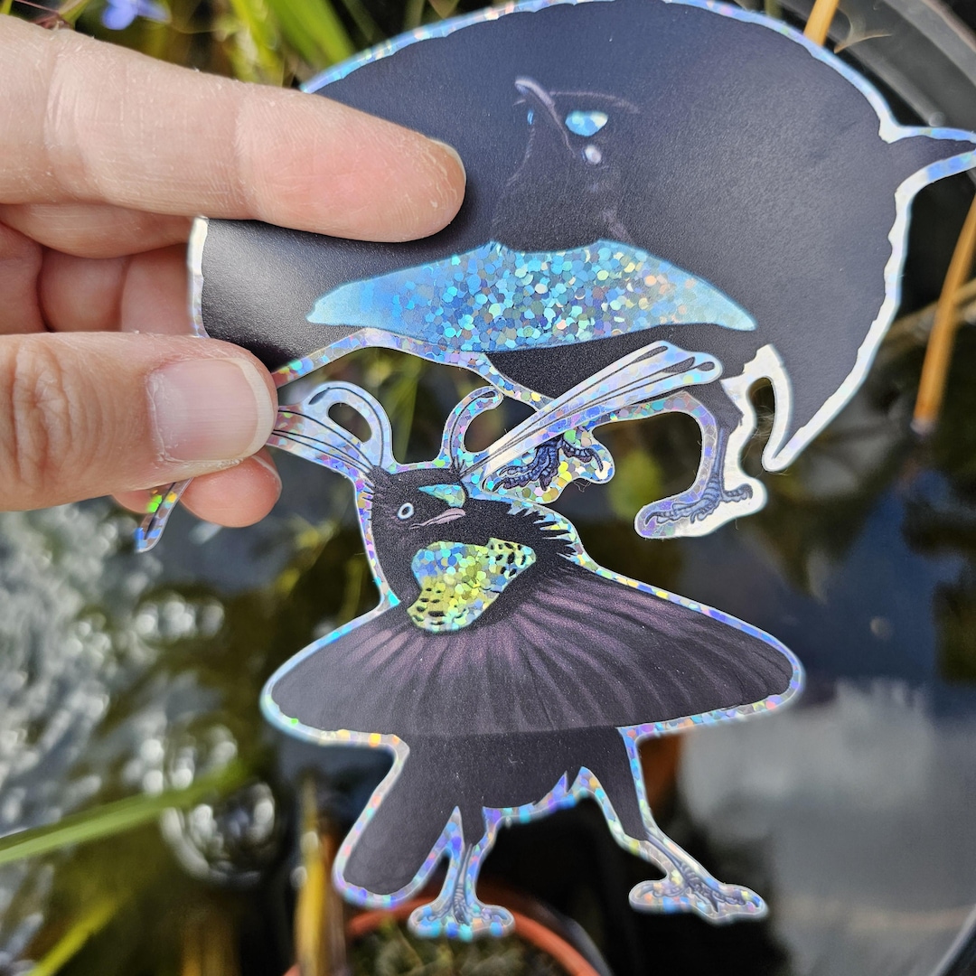 Dancing Bird-of-paradise Species Glitter Holographic Stickers of the ...