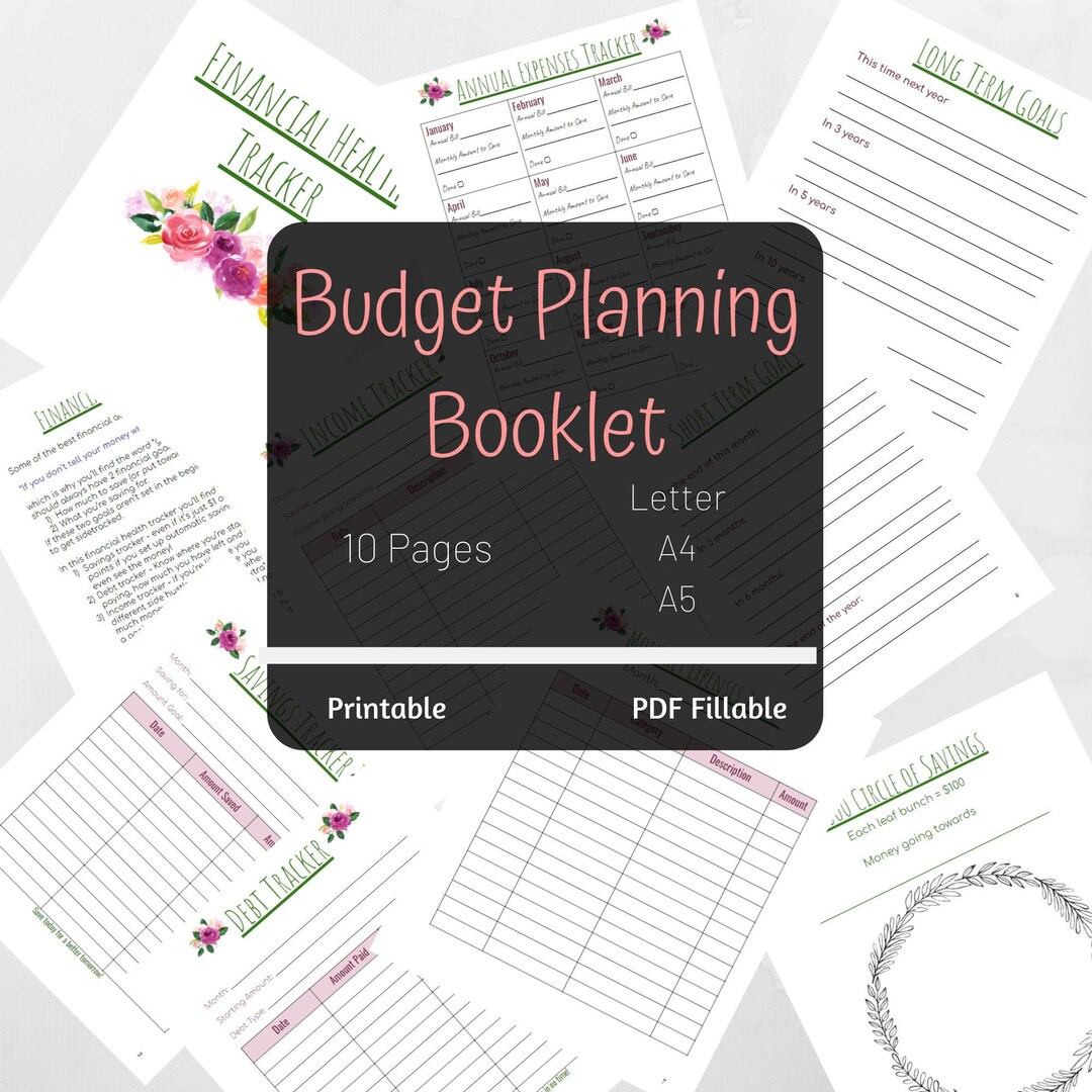 Budget Planner Booklet - Both Printable and Fillable! Great to Use in a ...