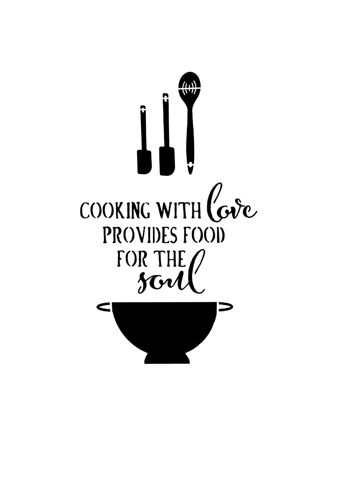 This Kitchen is Seasoned With Love and Cooking With Love Stencils 10"w ...