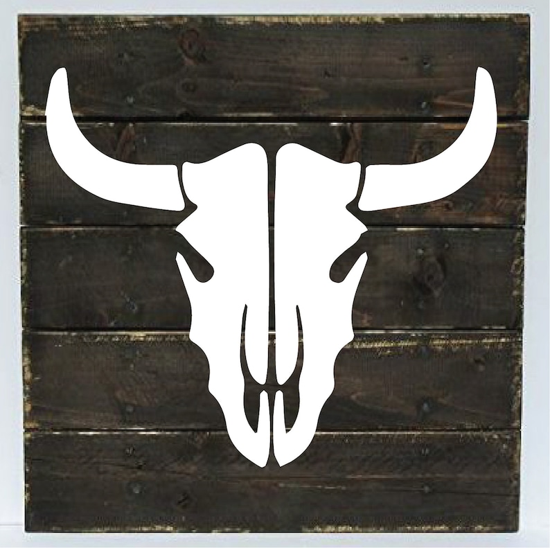 Cow Skull reusable Stencil Pattern on 10mil Clear Mylar - Etsy UK