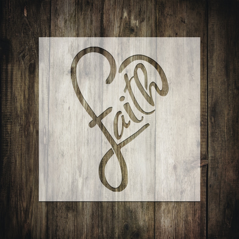 Faith Heart-10 Mil Mylar-reusable Stencil - Etsy
