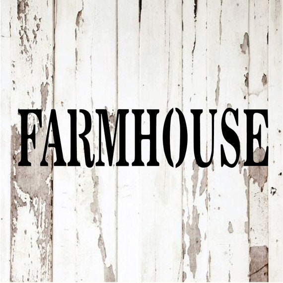 Farmhouse TEXT Reusable Stencil Pattern on 10 Mil Clear | Etsy