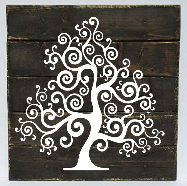 Swirly Tree Stencil on 10 Mil Clear Mylar - Reusable Pattern - Etsy