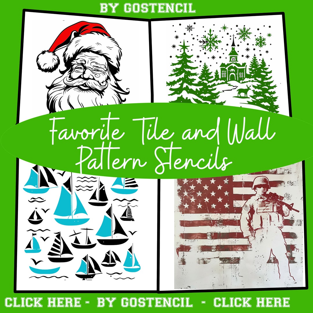 Best Sellers - Wall & Tile Stencils - Continuous Patterns - Multiple ...