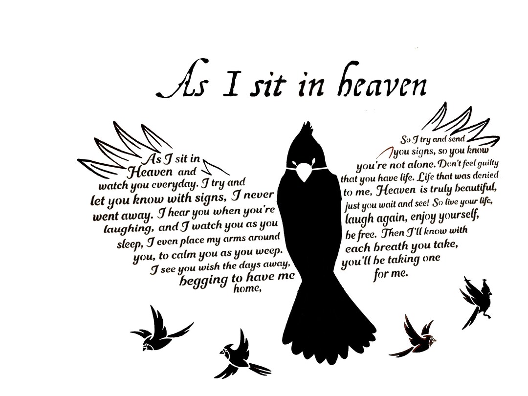 As I Sit in Heaven - Stencil 24x18 - Etsy